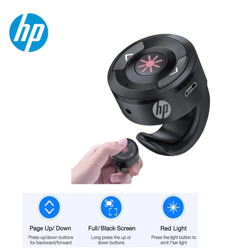 HP Finger Ring Remote Control USB Red Light Pointer Presentation Remote ...