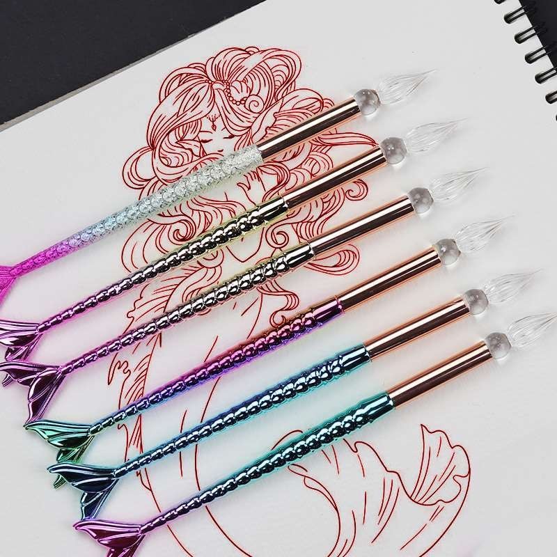 Glass Pen Dip Pen Set for Student Crystal Pen Gift Box Net Red Color ...