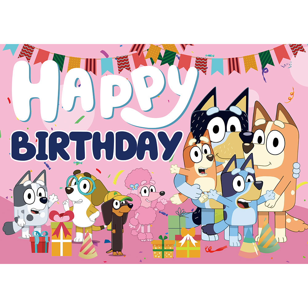 Bluey Birthday Backdrop For Photography Baby Shower Bingo Background ...