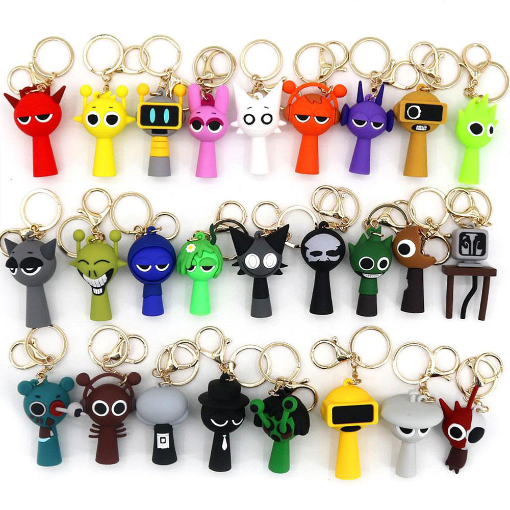 Sprunki Mini Figures Keychains - Incredibox Game Keychains, Fun Musical ...
