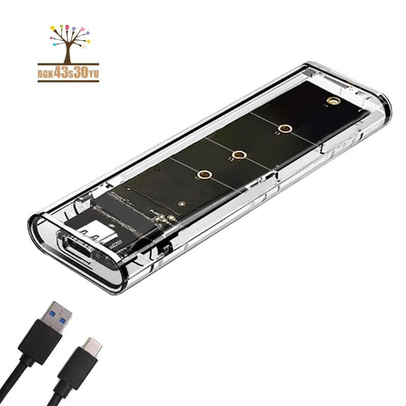 M.2 NGFF SATA Dual Protocol SSD Case Clear USB Type C 10Gbps PCI-E M2 ...