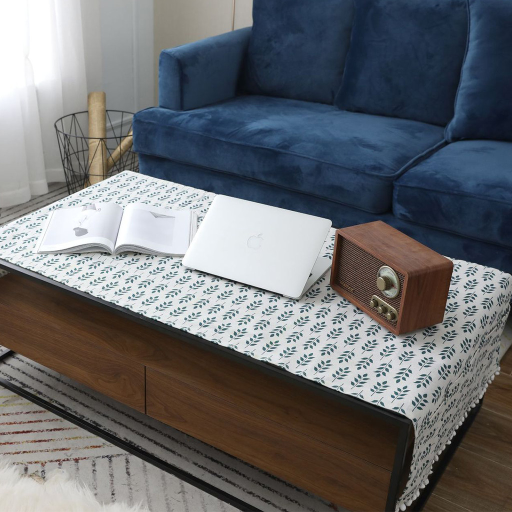 Boto Cotton Linen Coffee Table Cloth with Tassle Small Rectangle ...