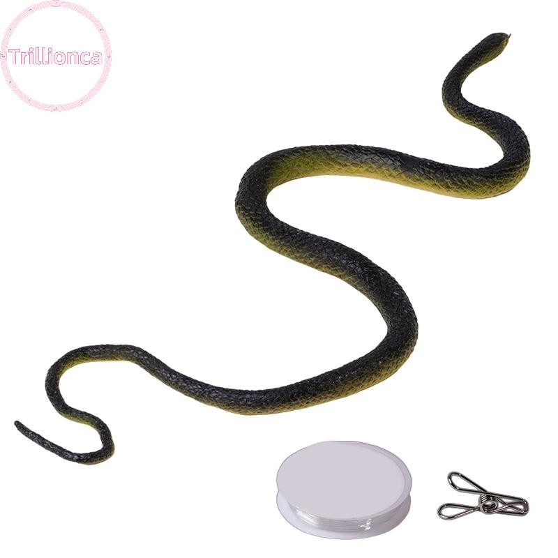 Trillionca Snake Prank With String Clip Funny Large Realistic Rubber ...