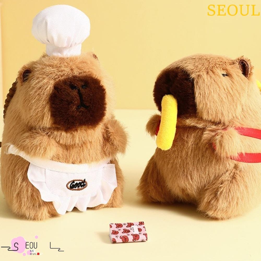 SEOUL Capybara Plush Keyring, Cook French Fries Capybara Plush Pendant ...