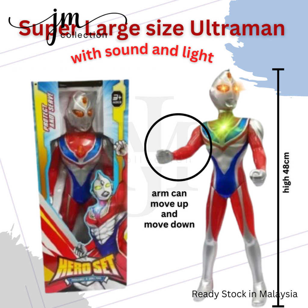 Super Large Size 48Cm Ultraman Toy Figure with Light and Sound Ultraman ...