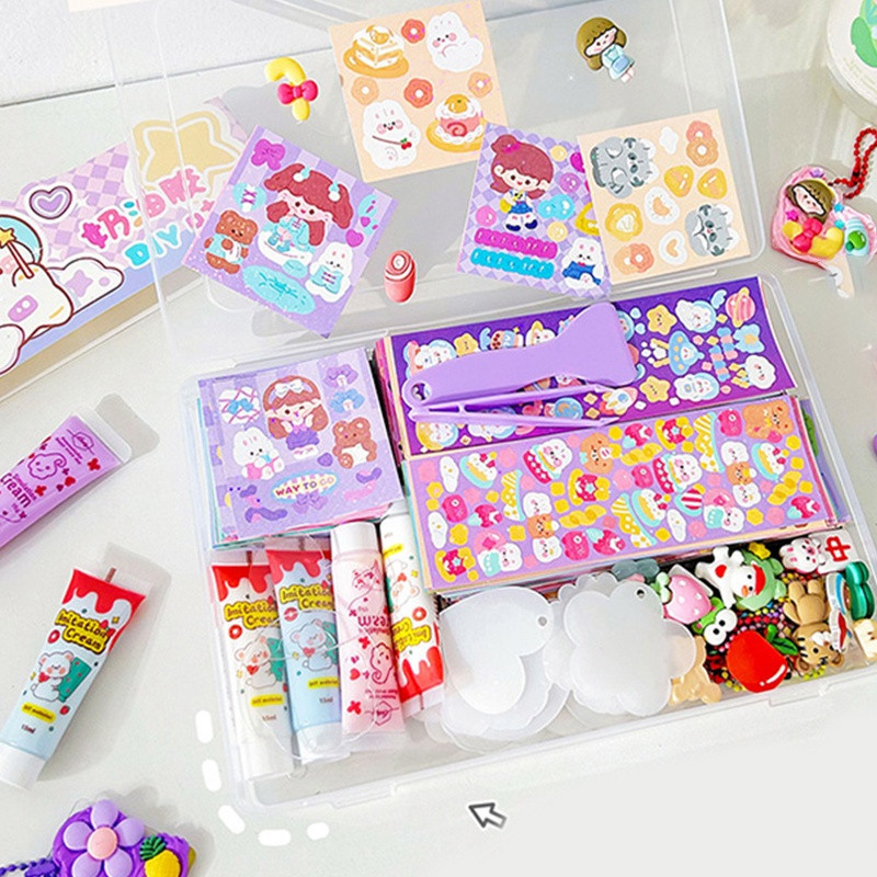 500 PCS Box Lovely Cartoon Cream Gum Stickers Guka Card Material ...