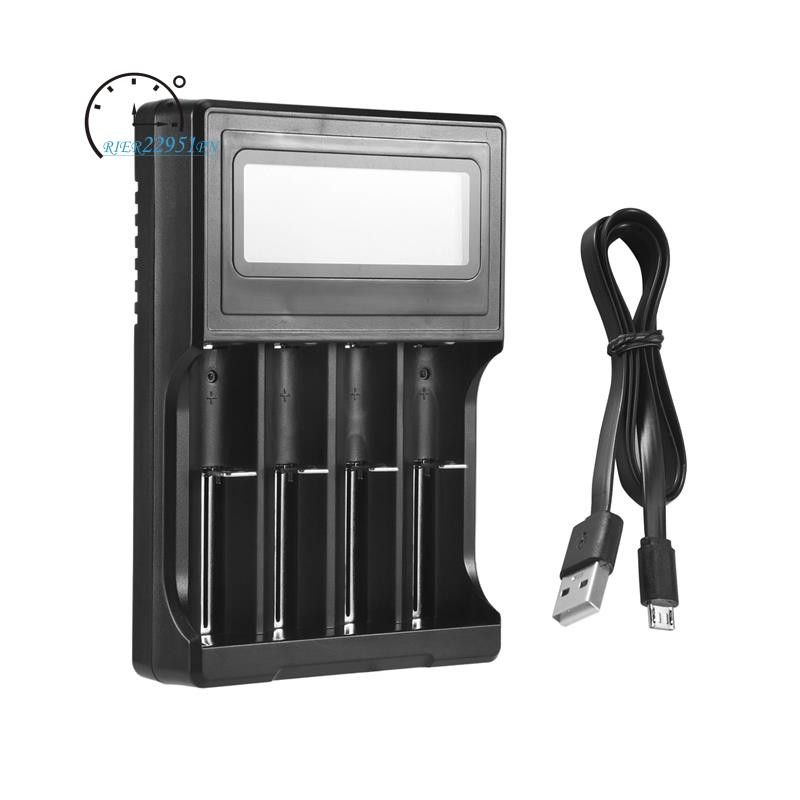 18650 Battery Charger, LCD Display Speed Batteries Charger with 4 Bay Discharge Function for ...