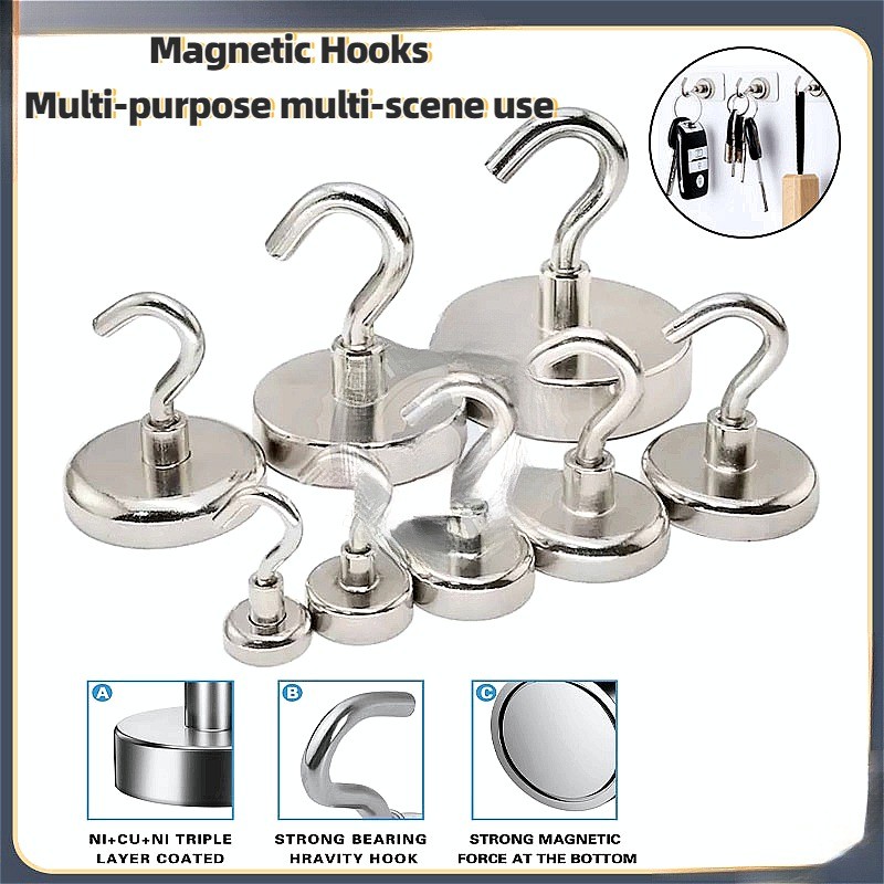 Strong Magnetic Hooks Stainless Steel Heavy Duty Hanging Magnetic Hook ...
