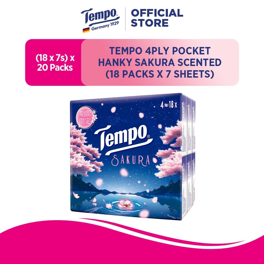 [Bundel Of 2/4/10] Tempo 4ply Pocket Hanky Facial Tissue Sakura Scented ...