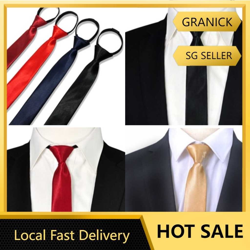 10002(5cm+8cm)Sg stock skinny tie zippetr tie solid business tie formal ...