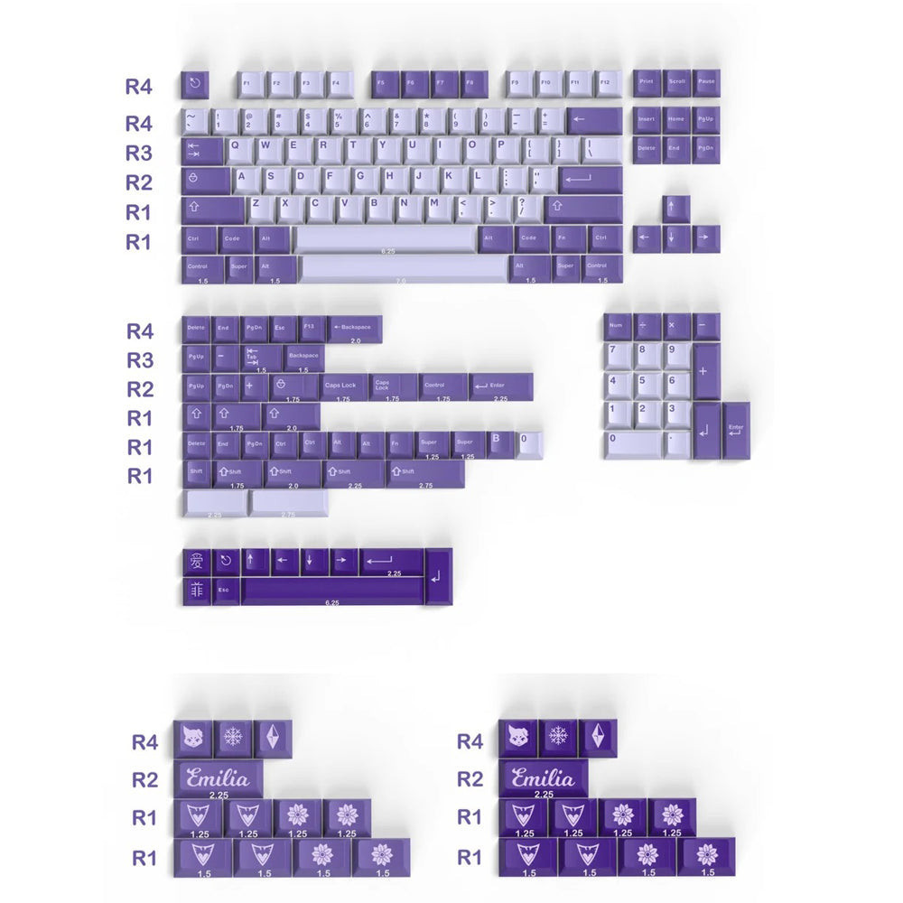 [⌨️ LandingPad] Frostwitch Keycaps Purple Emilia Doubleshot ABS with ...