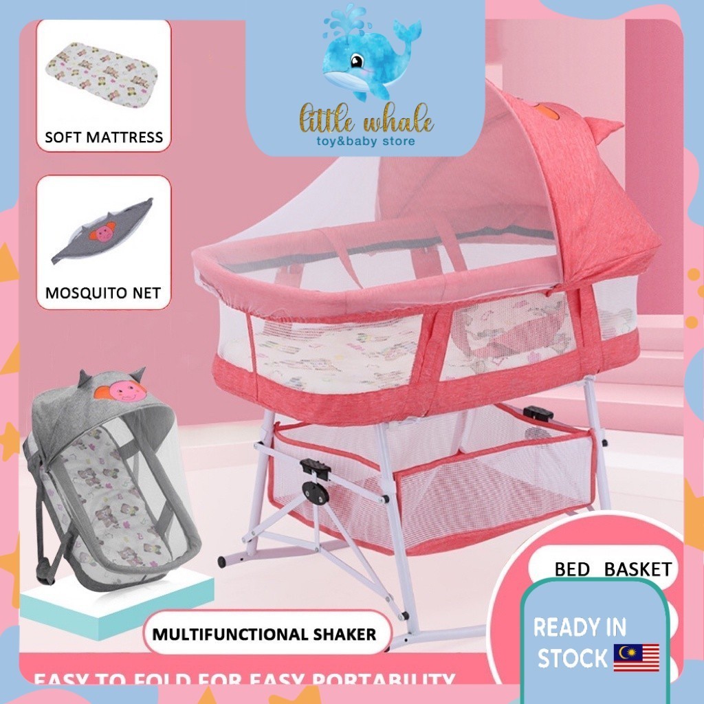 5 in 1 Baby Crib Baby Bed Portable Cradle Cart Katil Bayi Rocker Bed ...