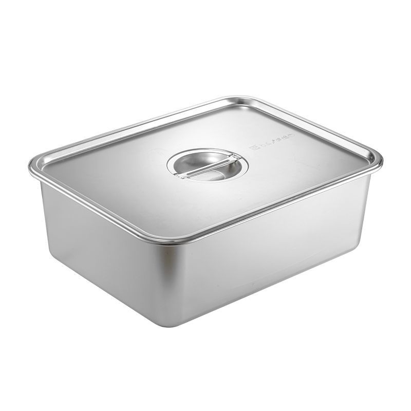 304 Stainless Steel Square Basin with Lid Set Rectangular Basin ...
