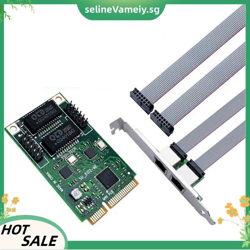 Mini PCIE Gigabit Network Card PCIE to 2 Port RJ45 Network Card ...