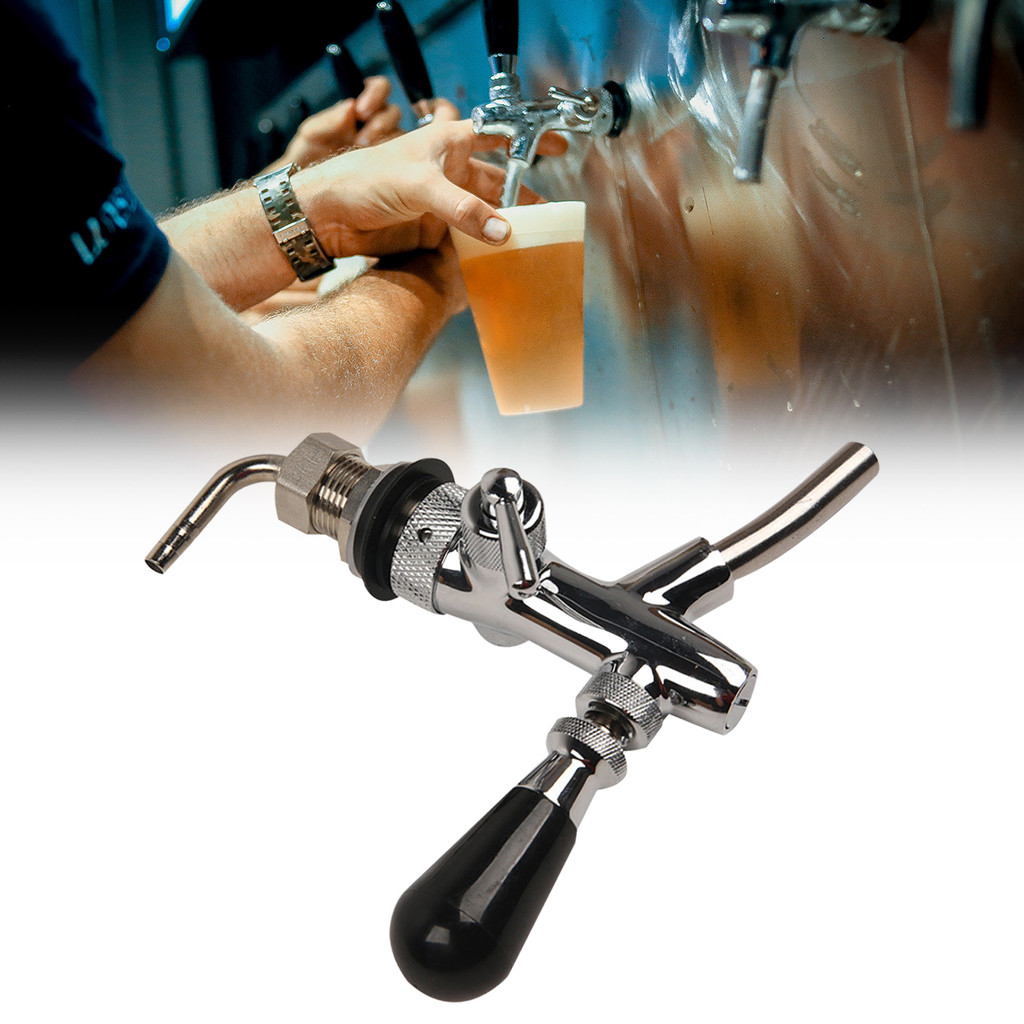 【Ilisland】Beer Tap Adjustable Flows Chrome Draft Beer Tap Home Shank Long Stem Brew Beer Keg ...