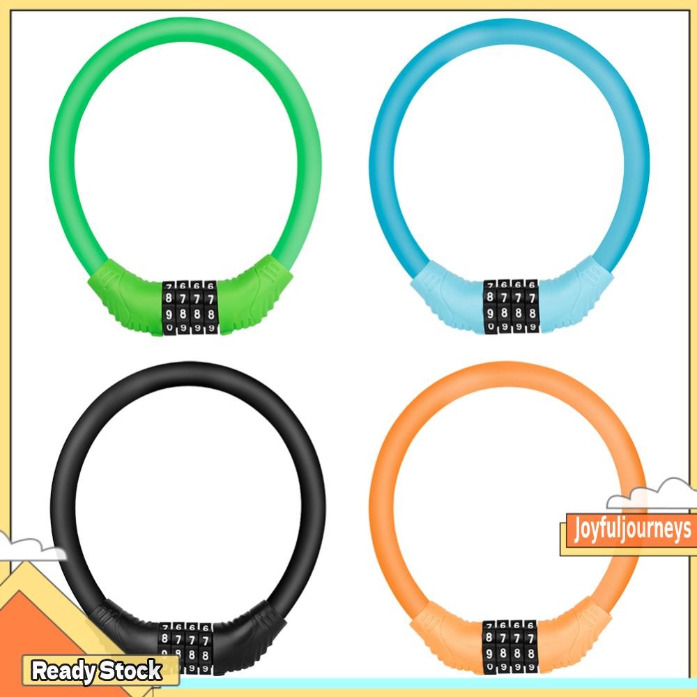 Bicycle Locks Anti-theft 4 Digit Password MTB Road Bike Security Cable ...