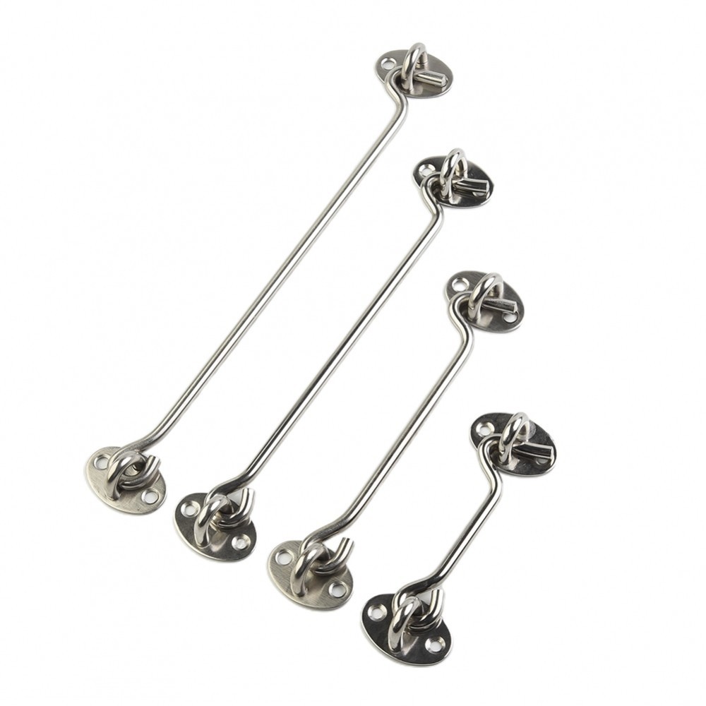 Silver Finish Cabin Hook and Eye Latch Lock for Retaining Doors and ...