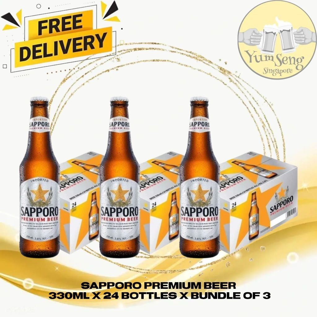Sapporo Premium Beer - 330ml x 24 bottles (Bundle of 3) (BBD: 08/2025 ...