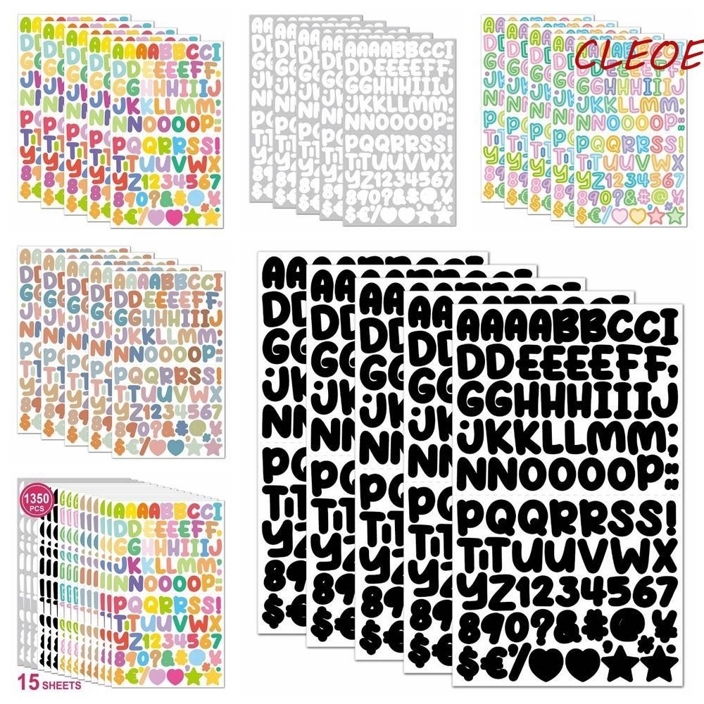 CLEOES Cartoon Letter Sticker, 26 Letter Number 0.5 inch Cartoon ...