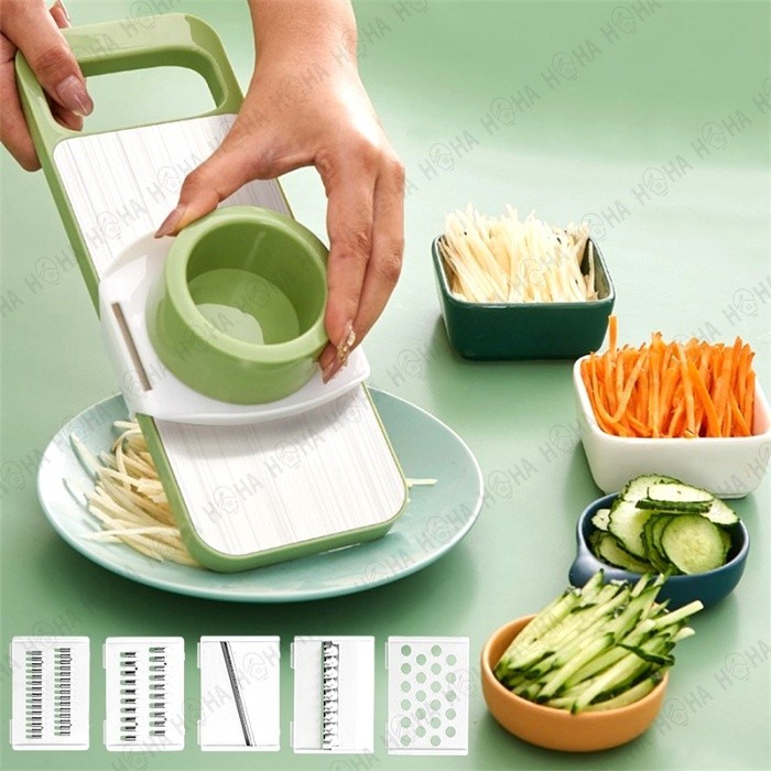 5 IN 1 Stainless Steel Multifunction Slicer Vegetable Grater Cutter ...