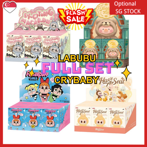 🇸🇬【FULL CASE】POPMART LABUBU CRYBABY LULU PIG Exciting Macaron Have A ...