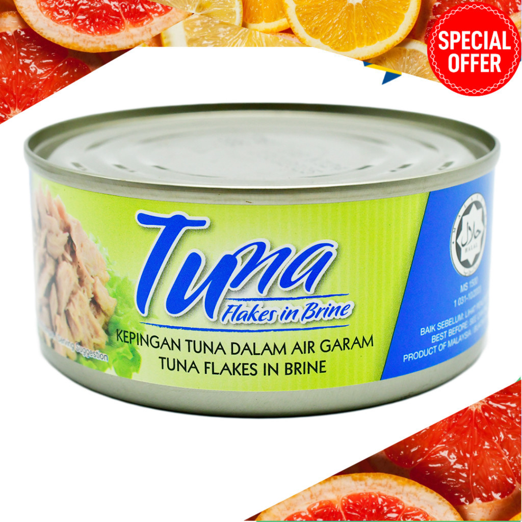 Tuna in Tins, Tuna Cap Bintang Tuna Flakes in Brine (Tuna Chips in Salt ...