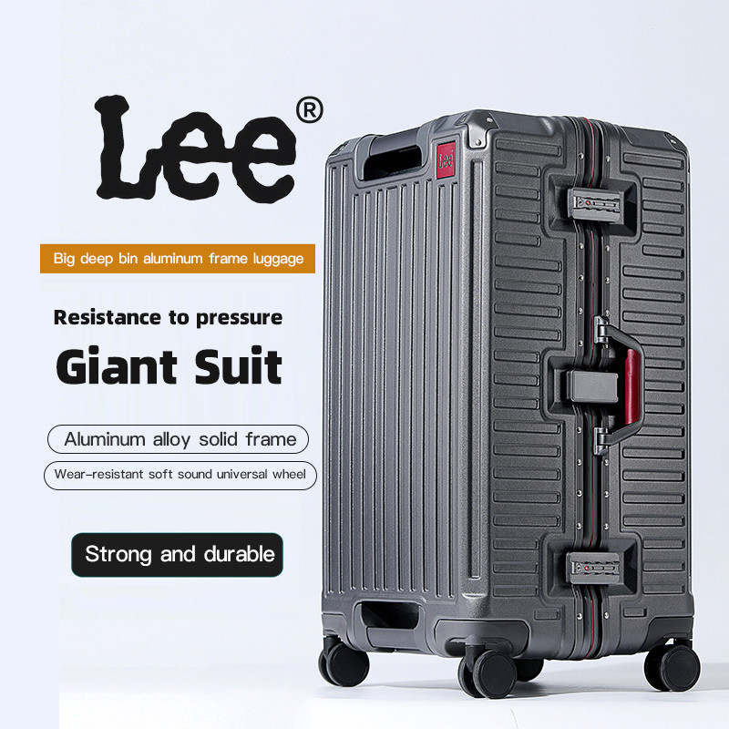LEE Suitcase Wide Handle Travel Suitcase Men 20 24 26 Carry-On Luggage ...