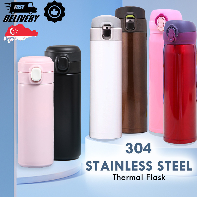 Thermal Flask Vacuum Thermos Mug 304 Stainless Steel Water Bottle Premium 420ML / 500ML | Shopee ...