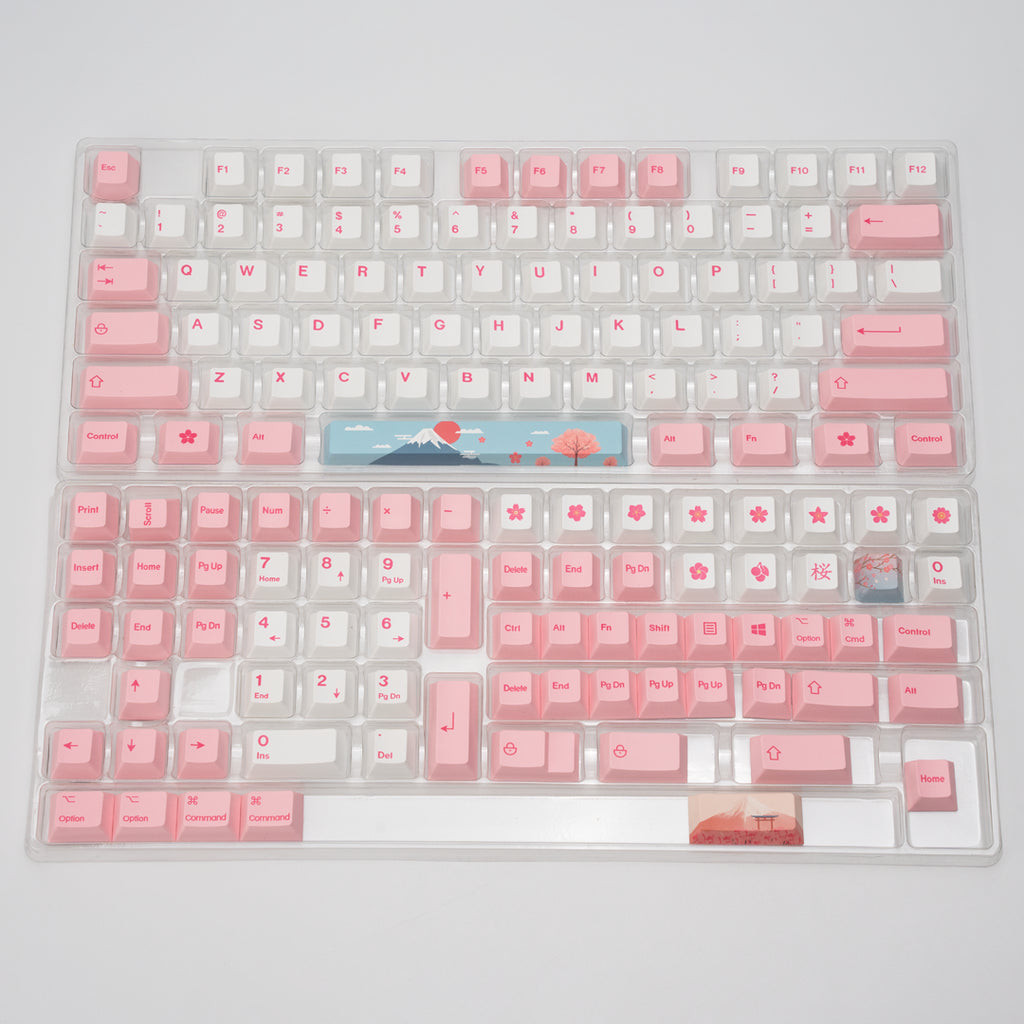 [⌨️ LandingPad] PBT Sakura Pink Mount Fuji Cherry Profile Keycap Set ...