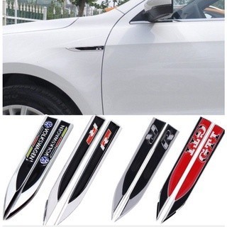 1 Pair 3D Car Styling Metal Resin Side Wing Badge Emblem Fender R line ...