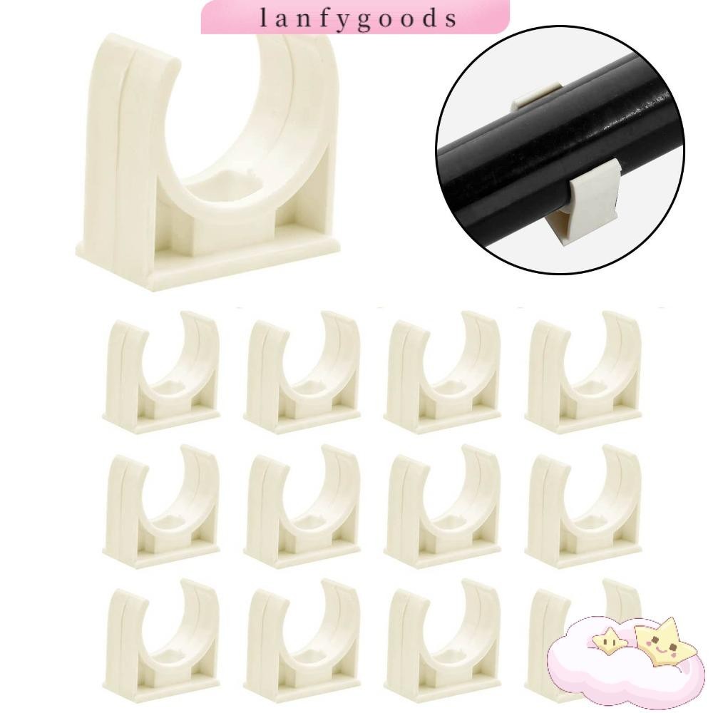 LANFY 12pcs Pipe Bracket Clamp, PVC White Water Pipe Clamp, Durable U ...