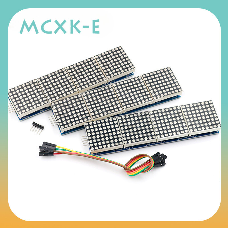 Max7219 Dot Matrix 4 in 1 Micro Controller Module with 5P Cable ...