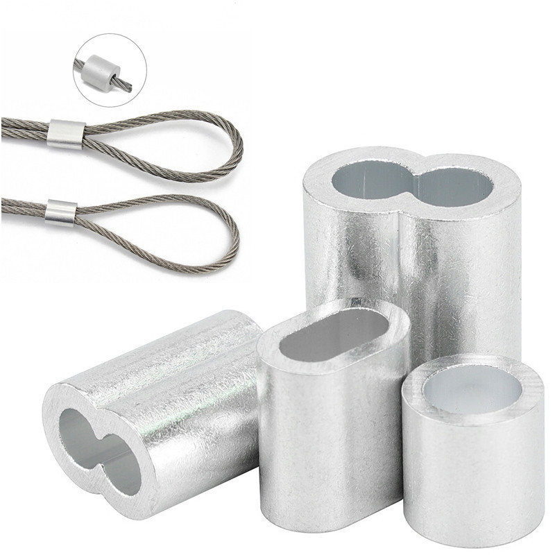 1-200 pc Aluminum Crimping Loop Sleeve Kit Steel wire rope : 0.5mm-20mm ...