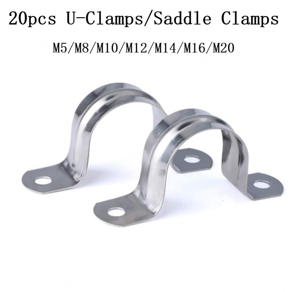 20pcs Stainless Steel Pipe Clamps with U Clamp Design for Versatile ...