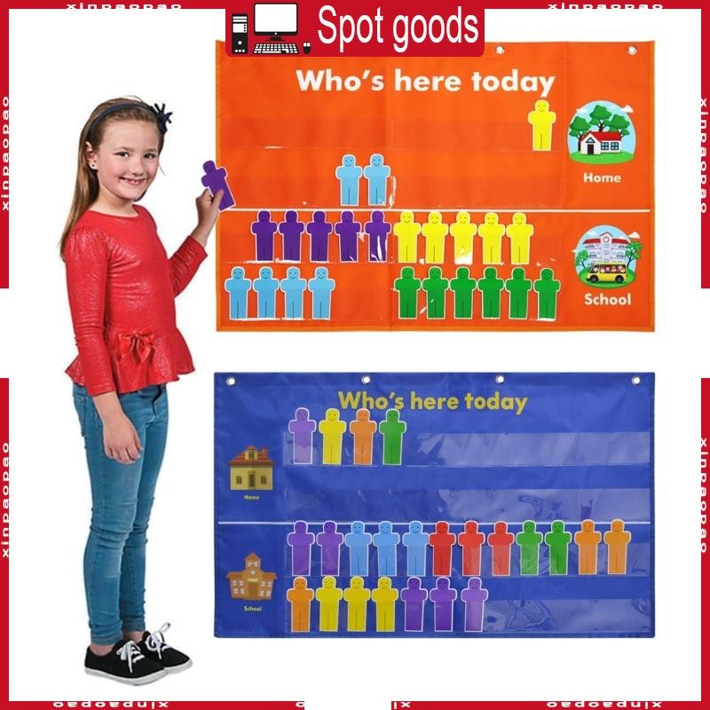 XI Attendance Pocket Chart Classroom Management Pocket Chart Who is ...