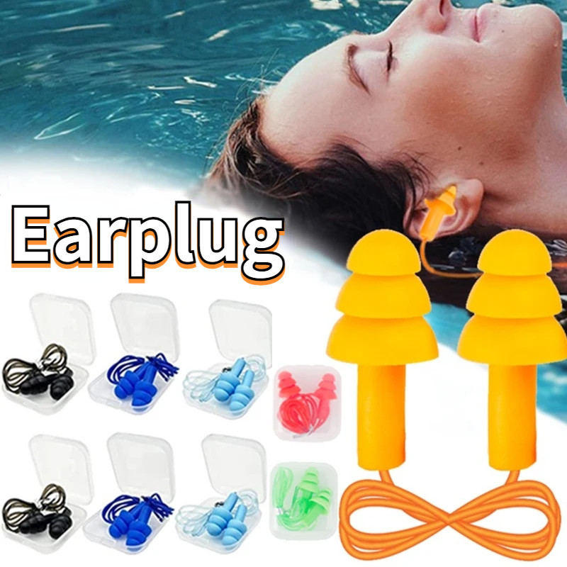 SFSE - Waterproof, Ear Protection - Silicone Soft Ear Plugs With Rope ...