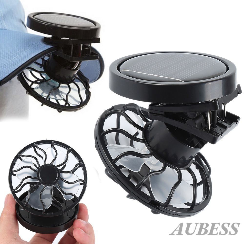 Solar Powered Cooling Fan Quiet Desktop Fan Portable Mini Hand Clip Fan ...