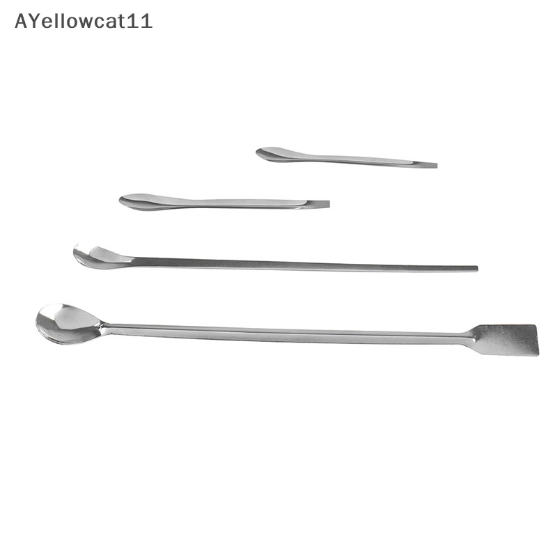 AA Stainless Steel Lab Micro Spatula Medicine Spoon Scoop Shovel ...