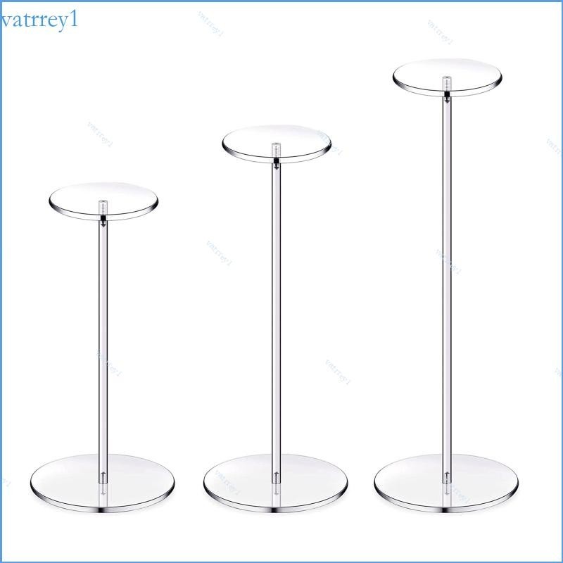 VAT1 Premium Clear Round Acrylic Pedestal Display Riser Stands Cap Hat ...