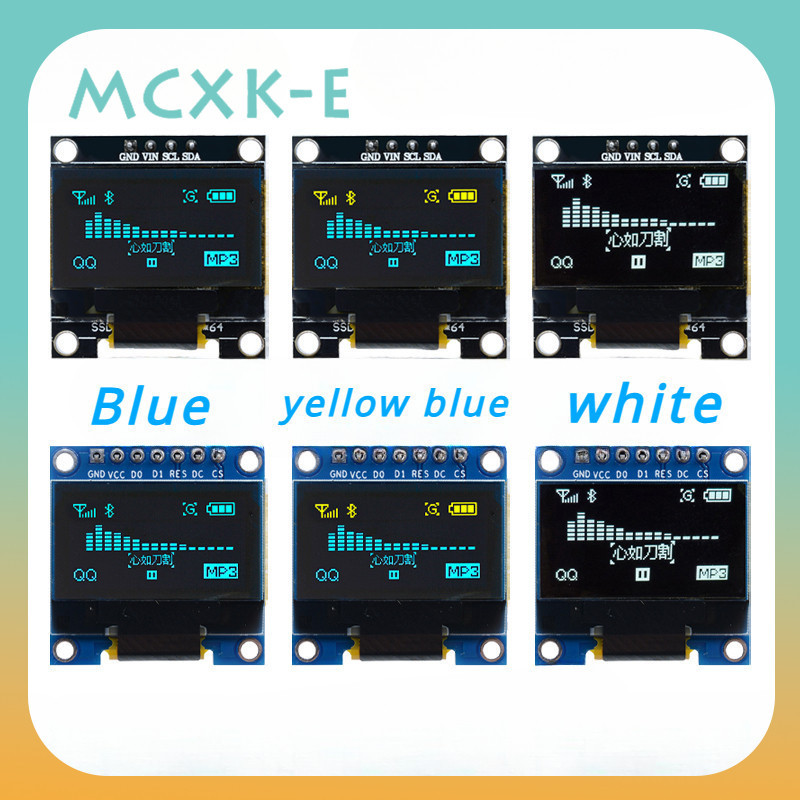 0.96 inch IIC SPI Serial 7/4Pin White/Blue/Yellow Blue/Yellow OLED ...