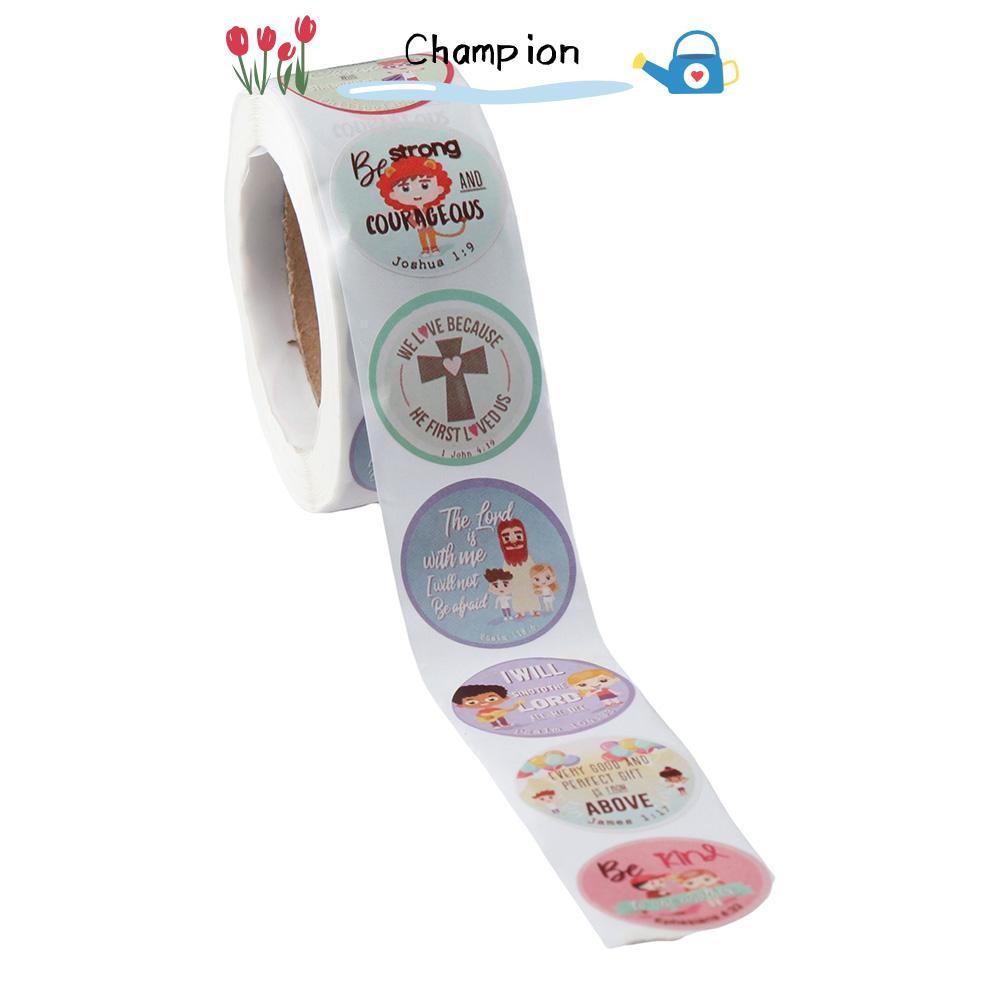 CHAMPIONO Sticker Roll, Self Adhesive Religious Christian Stickers, 2 ...