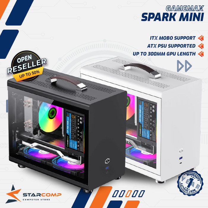 Gamemax Spark Mini Black / White ITX Mini PC Casing | Shopee Singapore