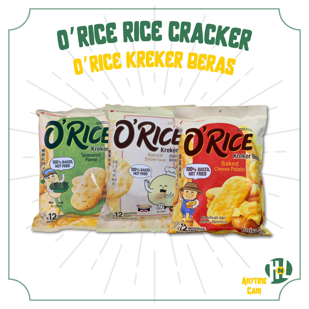 ORION O'Rice Crackers Natural Snow/ Seaweed / Cheese Potato Flavor 1 ...