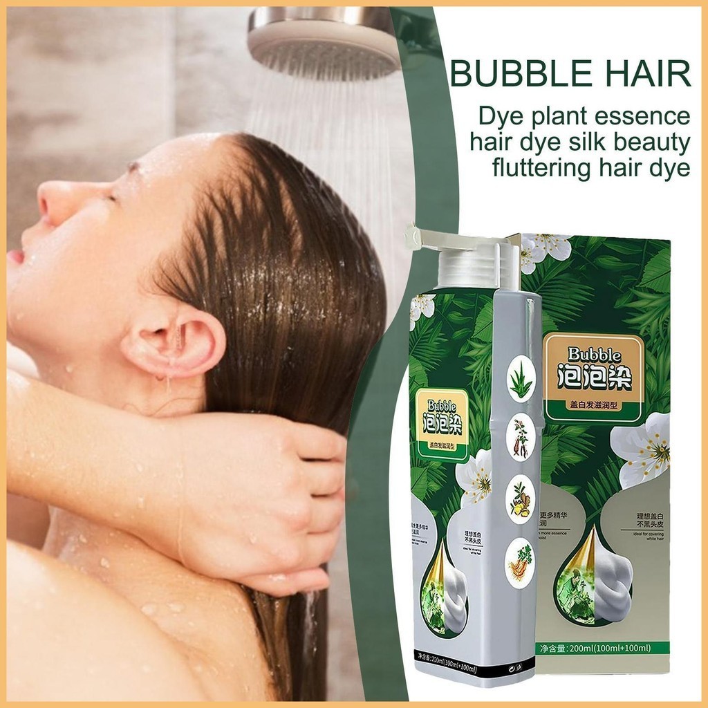 Bubble Dye 3 In 1 Plant Bubble Hair Dye Shampoo Pure Plant Extract for ...