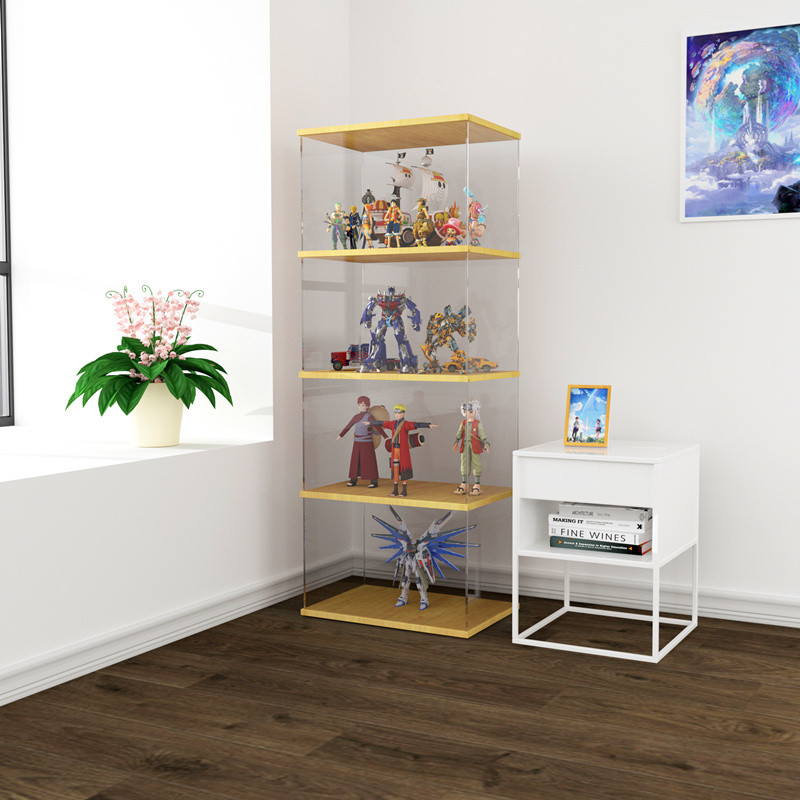 Acrylic Transparent Storage Box Wooden Storage Box with Opening Blind ...