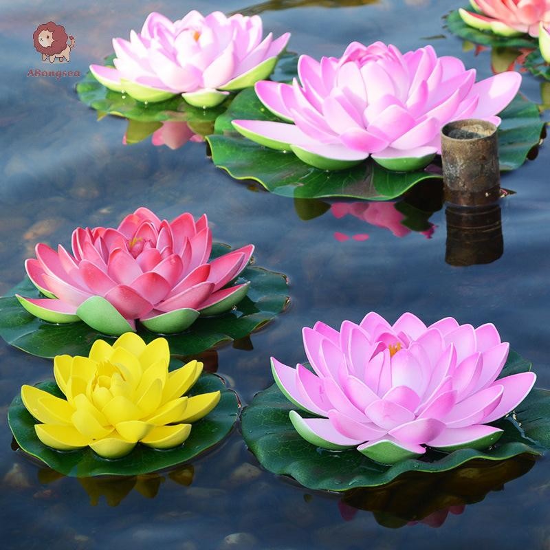 abongsea Mini Lotus Artificial Flower Floating Fake Lotus Plant ...