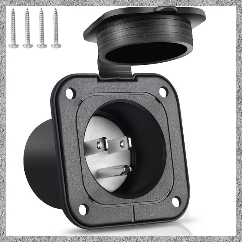 (L A T Z) Flanged Inlet ETL 15 Amp RV Plug Receptacle Block Heater ...