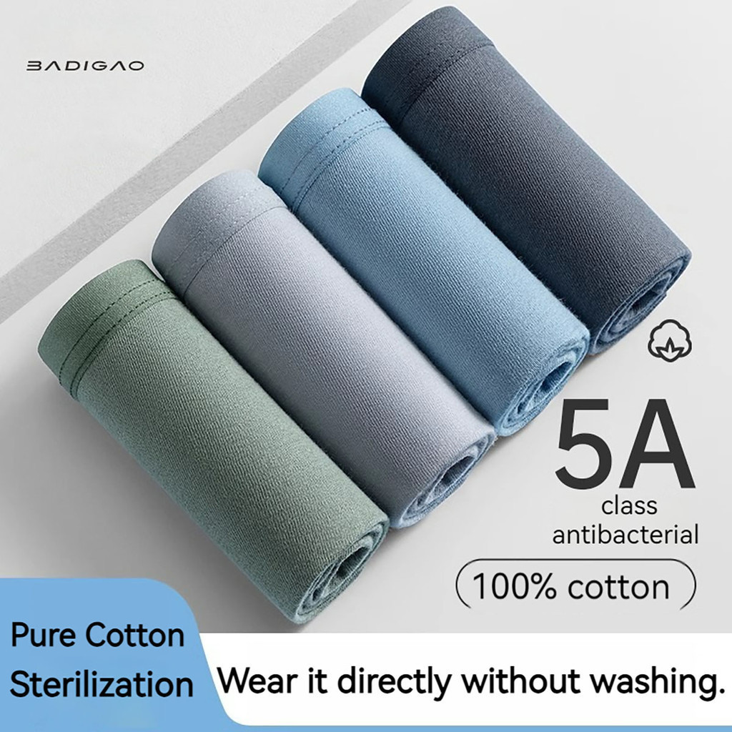 4Pcs Disposable Underwear Men's Boxer Travel Pure Cotton Sterilized ...