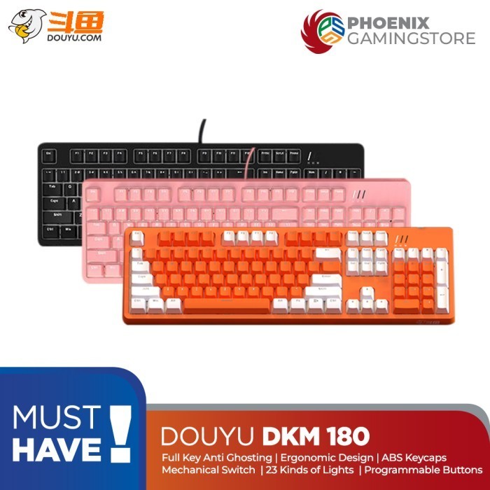 Douyu DKM180 Full-size Hotswappable Mechanical Gaming Keyboard Wired ...