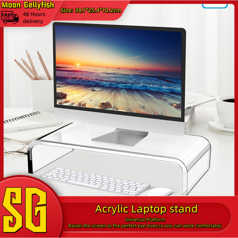 Display Stand Monitor Lifting Rack Acrylic Laptop Riser Computer Base ...